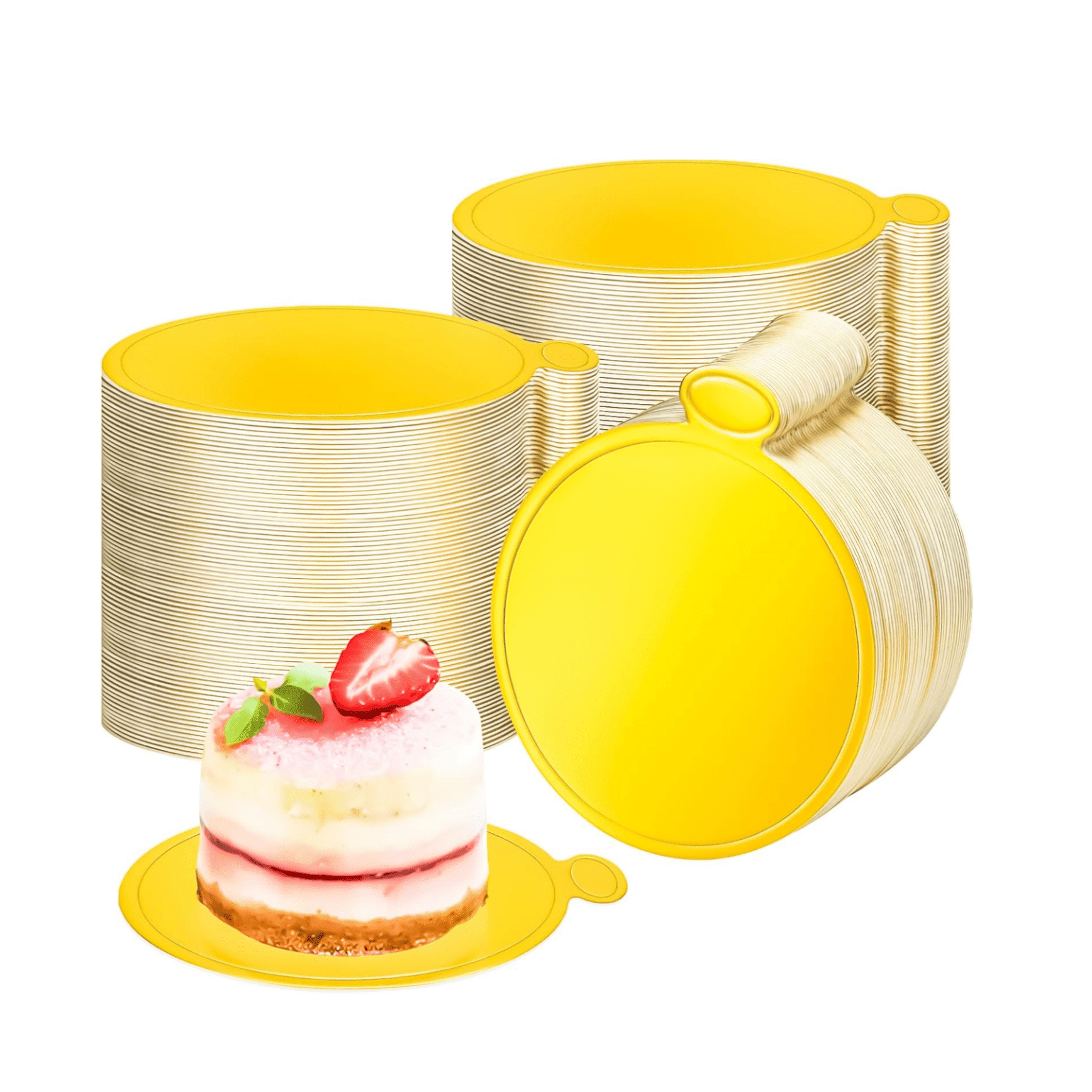 Round Golden Cardboard,QZS Gold Cake Plates,3.5 inch Mini Round Cake ...