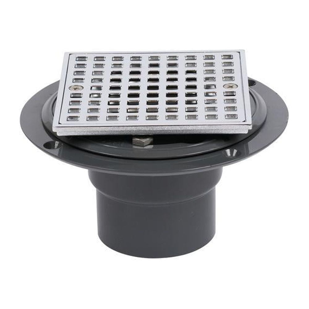 Oatey Round Gray PVC Versatile Shower Drain with Adjustable 4-3/16 in ...