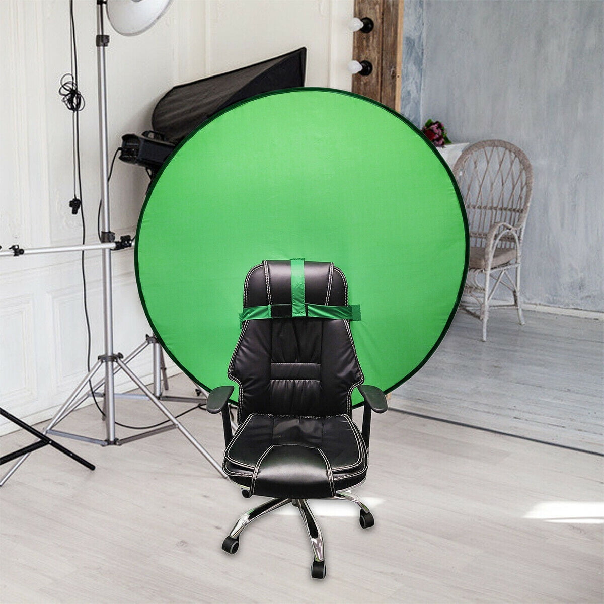 Round Green Backdrop Photography Background Screen Portable Photo Video ...