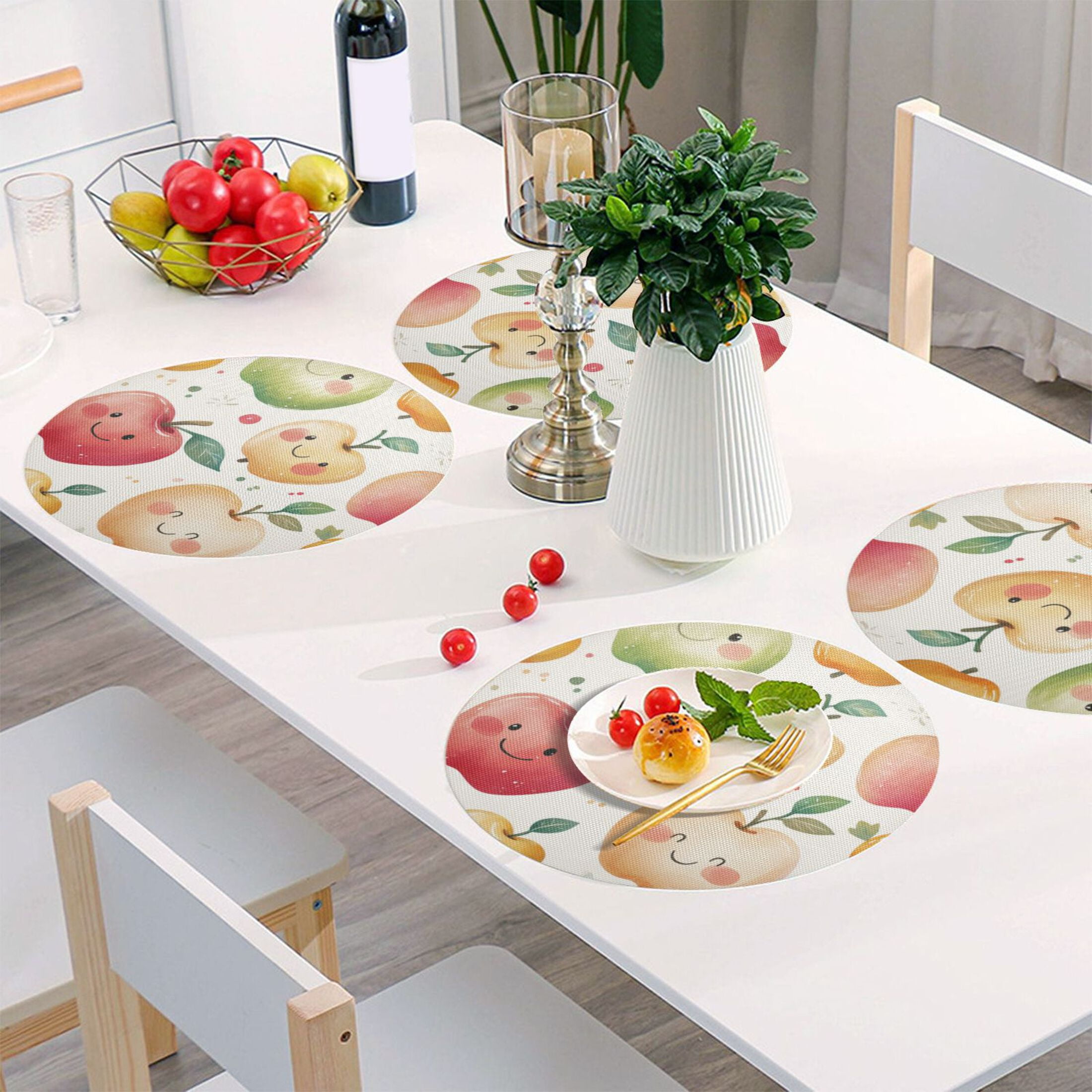 Round Grid Placemat ,One Sizex1, Round Placemat, PVC Plate Mat，15.4 ...