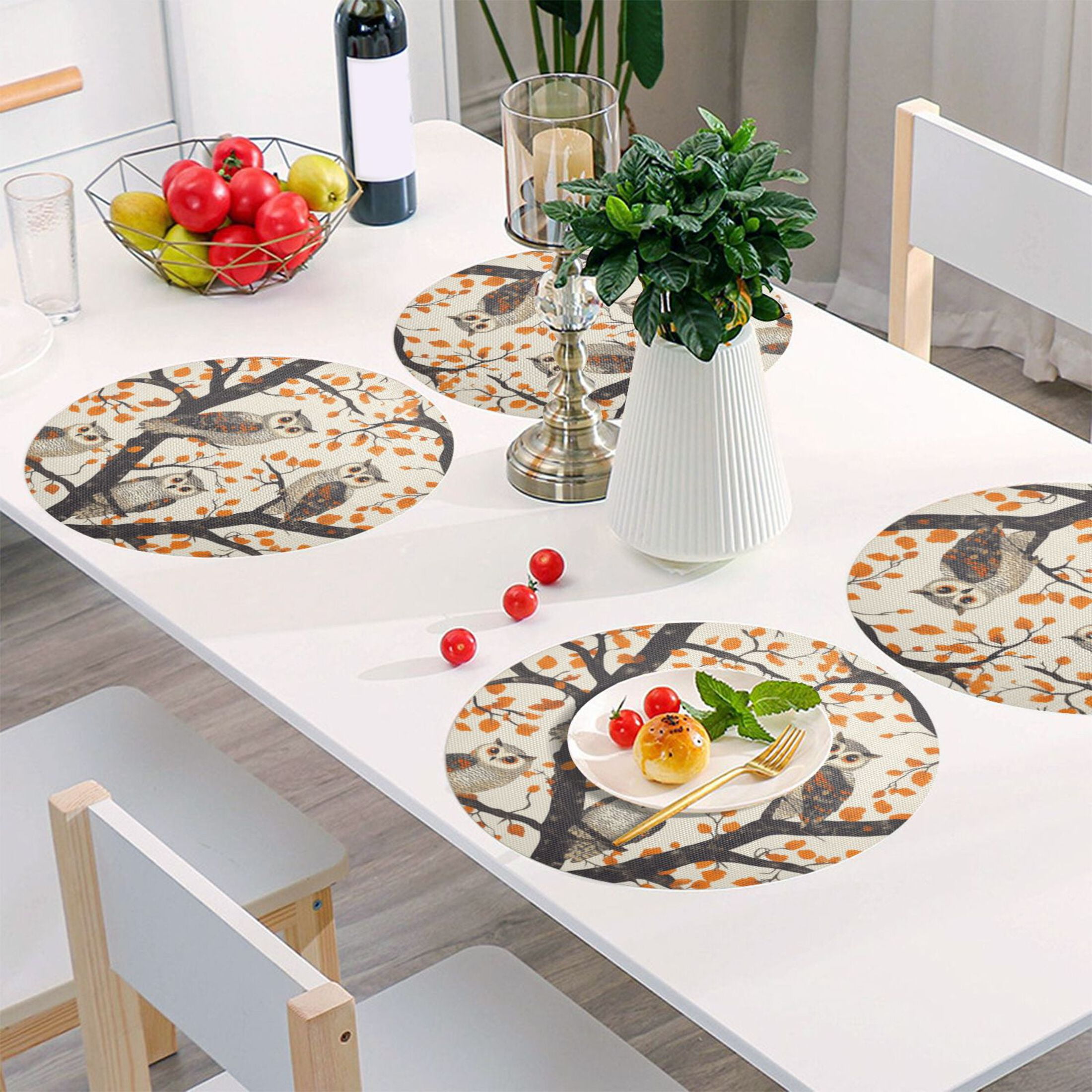 Round Grid Placemat ,One Sizex6, Round Placemat, PVC Plate Mat，15.4 ...