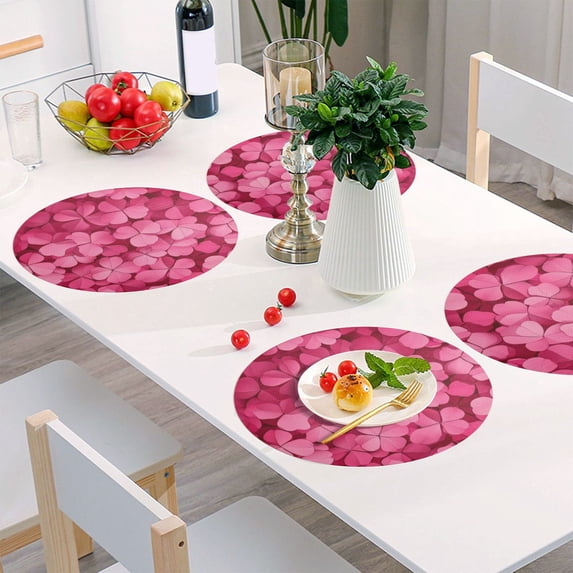 Round Grid Placemat ,One Sizex6, Round Placemat, PVC Plate Mat，15.4 ...