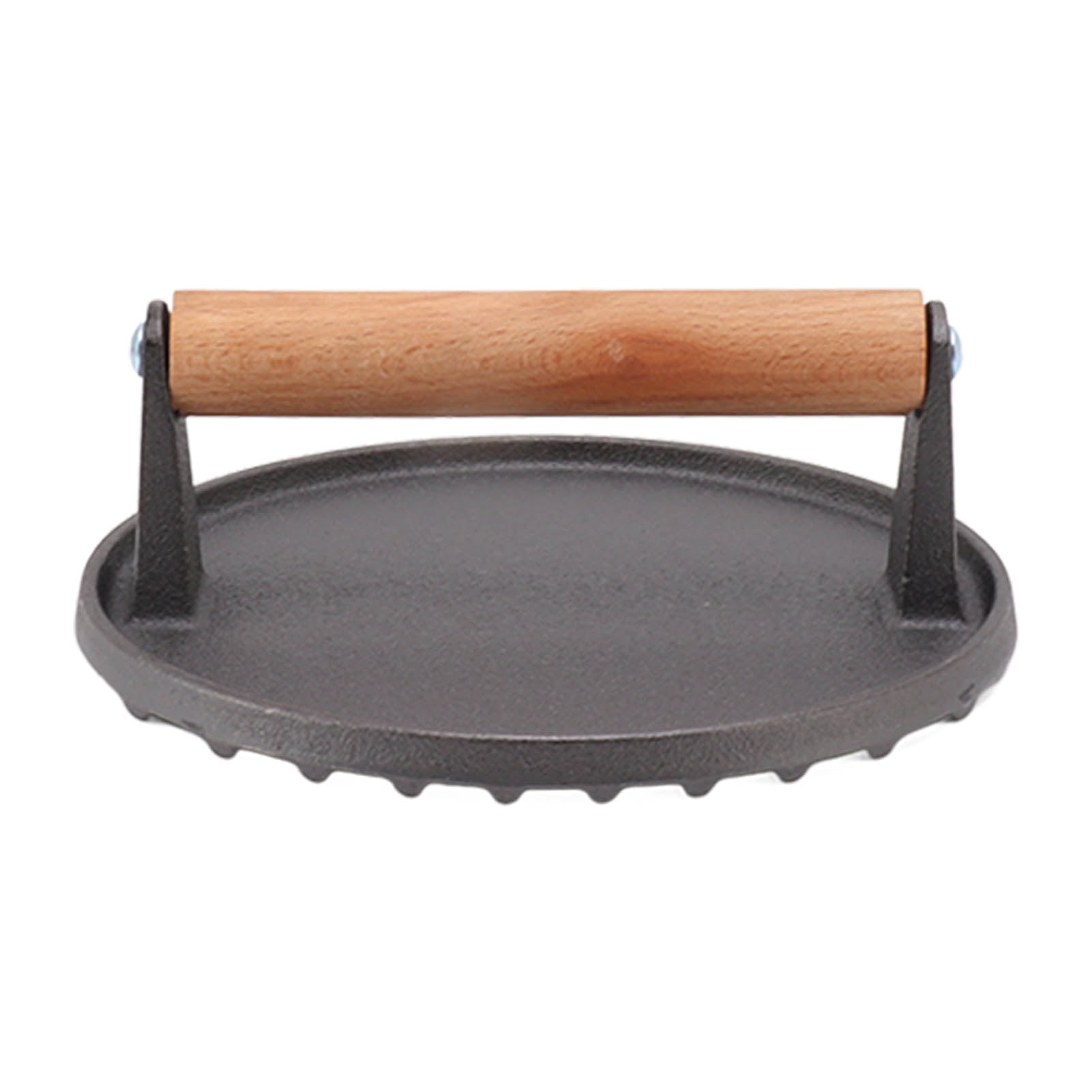Round Grill Press with Wood Handle for Perfect Burgers, Bacon & More ...