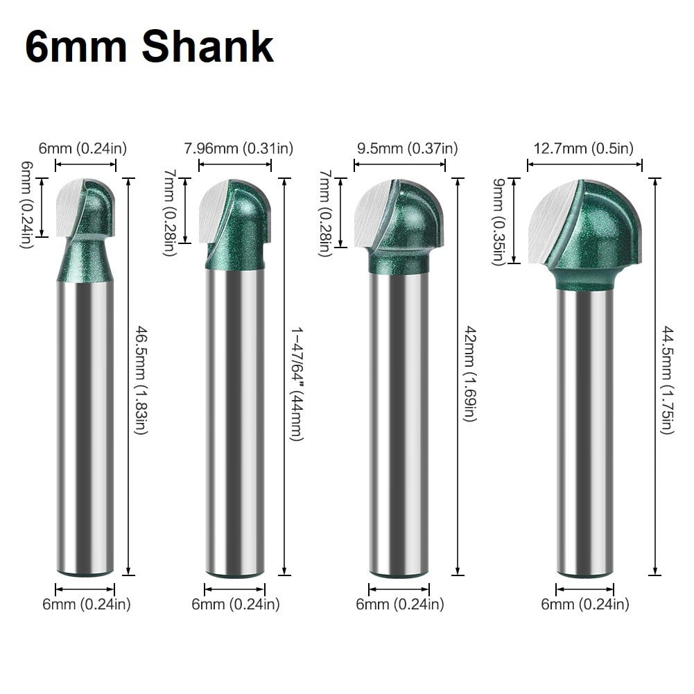 Round Groove Router Bits 4 Pack Designed Specifically for Sign Making ...