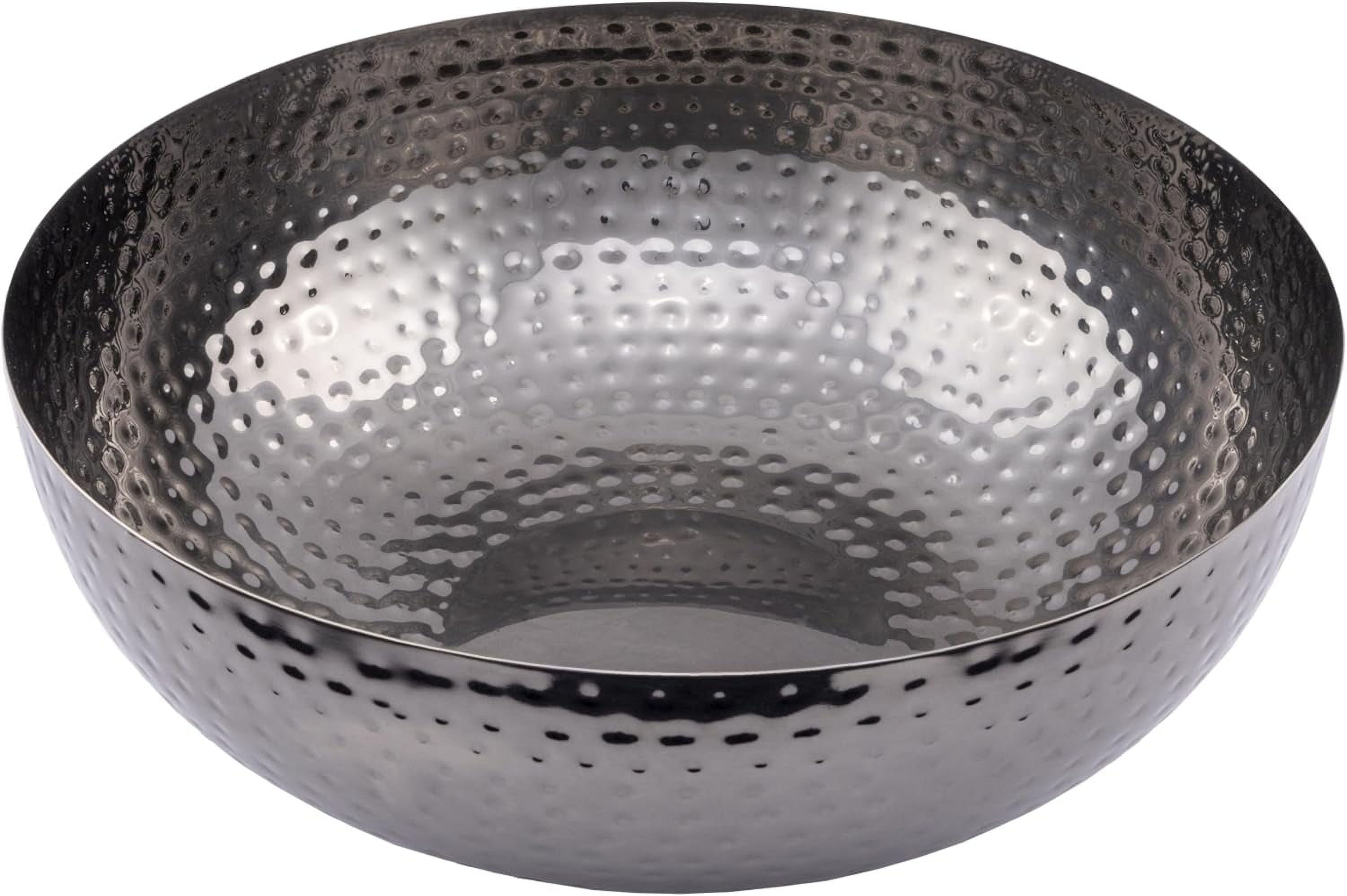 Round Hammered Metal Bowl, 14" - Walmart.com