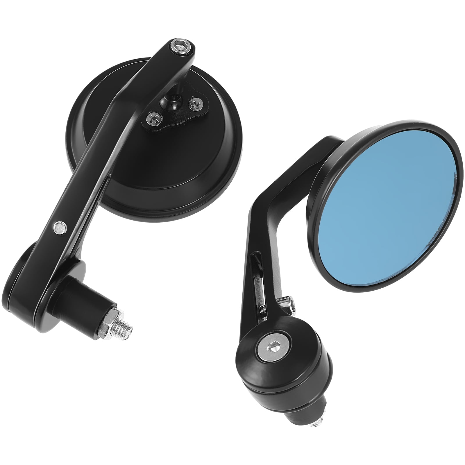 Round Handle Mirror Blue Motorcycle Mirrors for Handlebars End ...