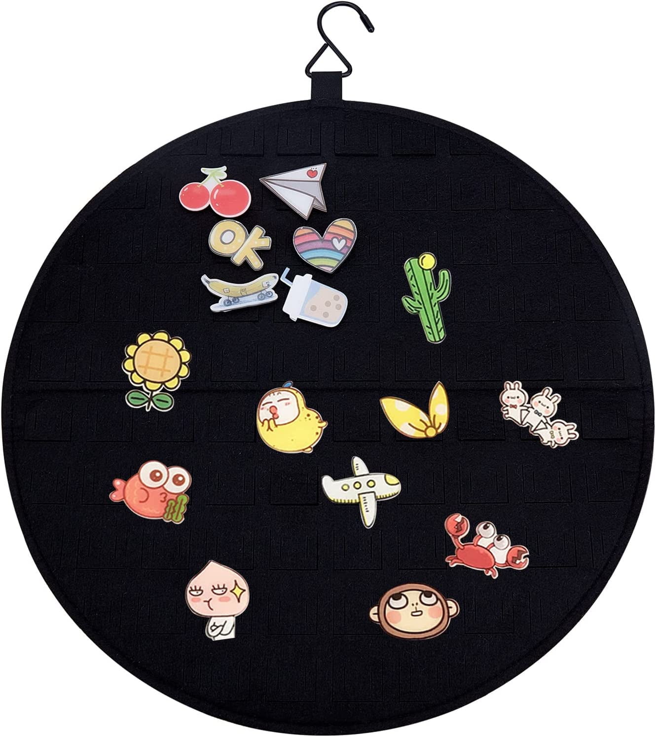Round Hanging Brooch Pin Display Holder 40cm Up to 76 Pins Felt Enamel ...