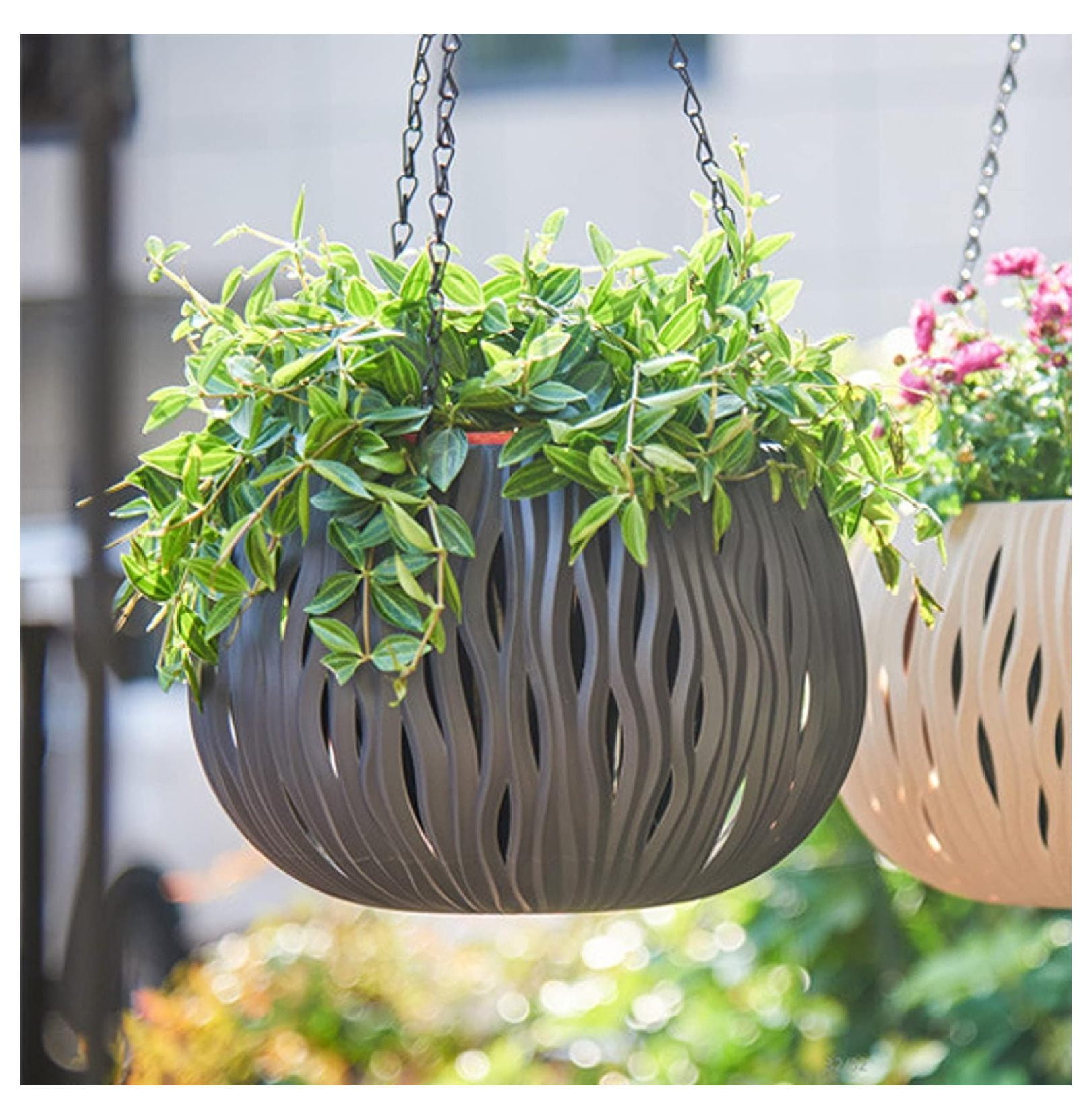 Round Hanging Planter Baskets,23.6In Hanging Planters Self Watering ...