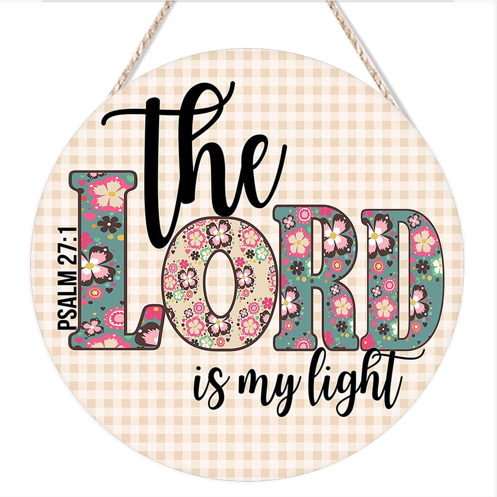 Round Hanging Wood Sign Rustic Wall Decor Wall Plaque The Lord is My ...