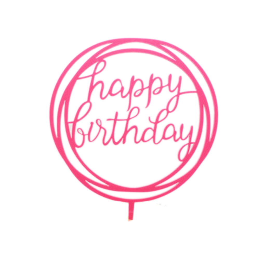 Round Happy Birthday Letter Cake Topper Acrylic Diy Cupcake Cake Smash
