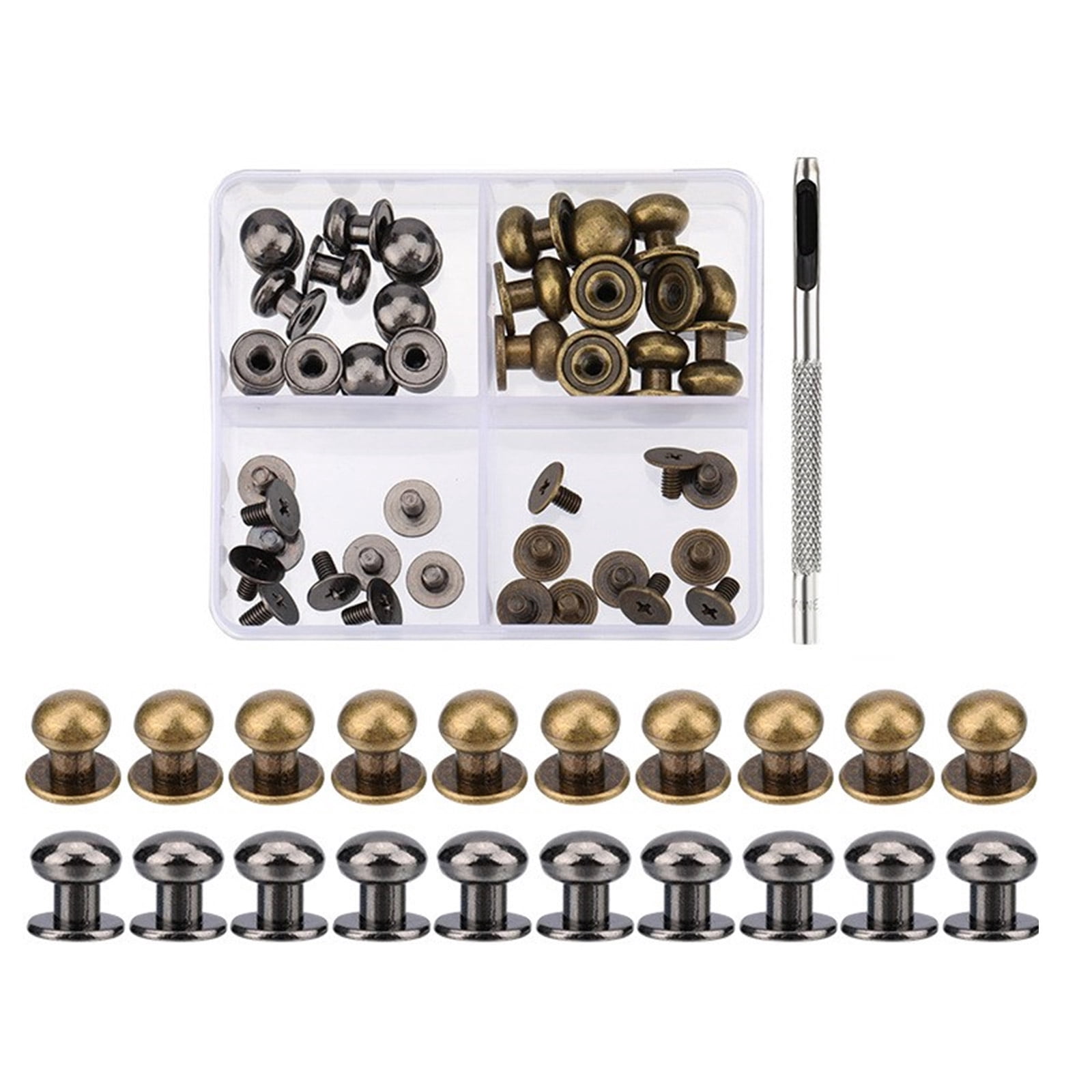 Round Head Button Studs, 4MM 7MM 8MM Metal Studs Rivets Screwback Spots ...