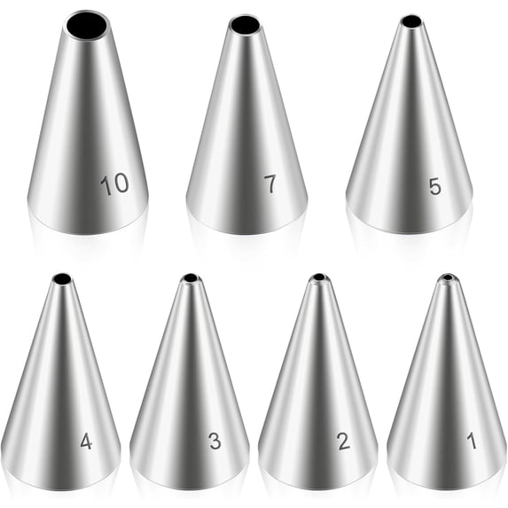 Round Hole Piping Tips Set Stainless Steel Frosting Nozzles Cake ...
