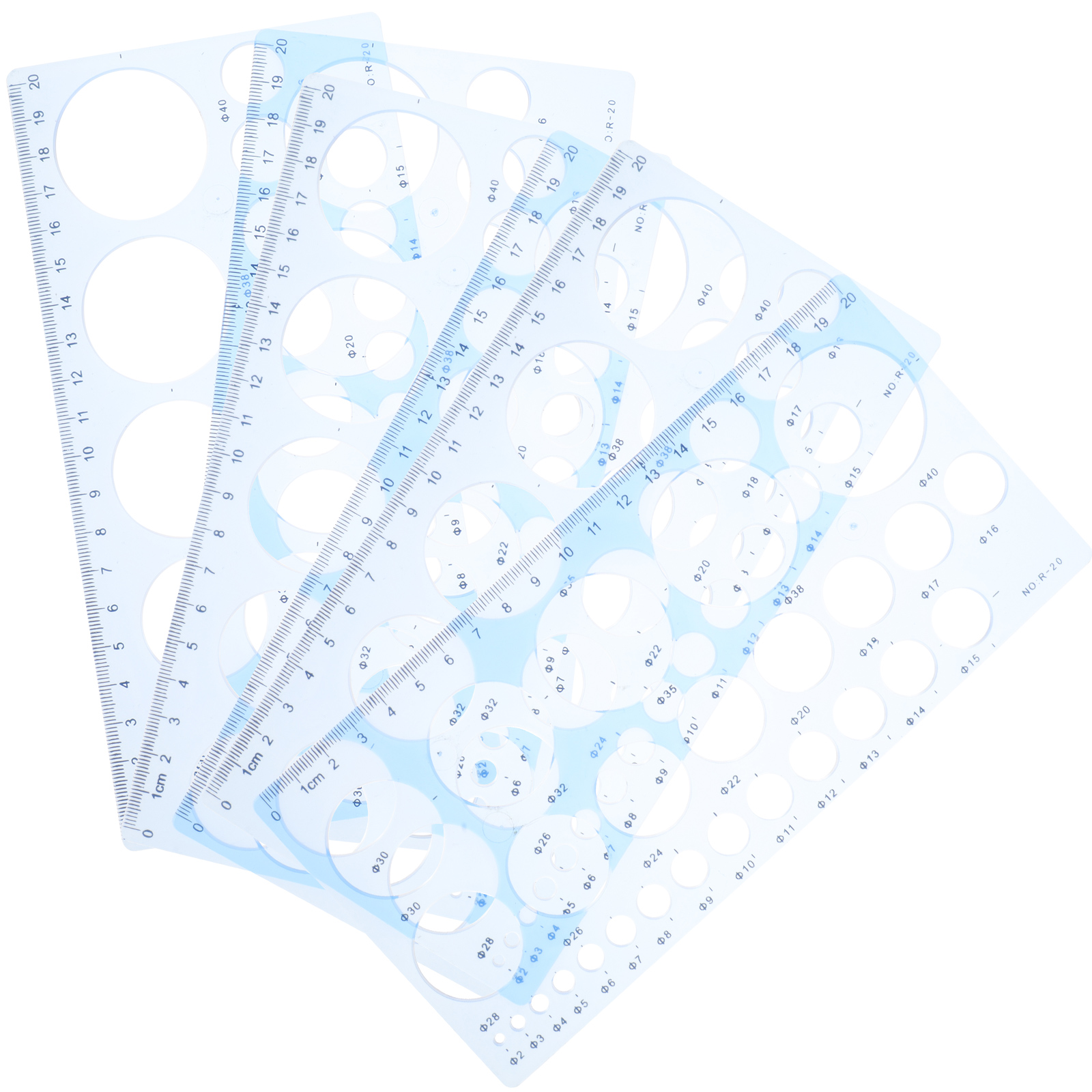 Koolleo 6Pcs Geometric Drawings Templates Stencils Plastic Measuring ...