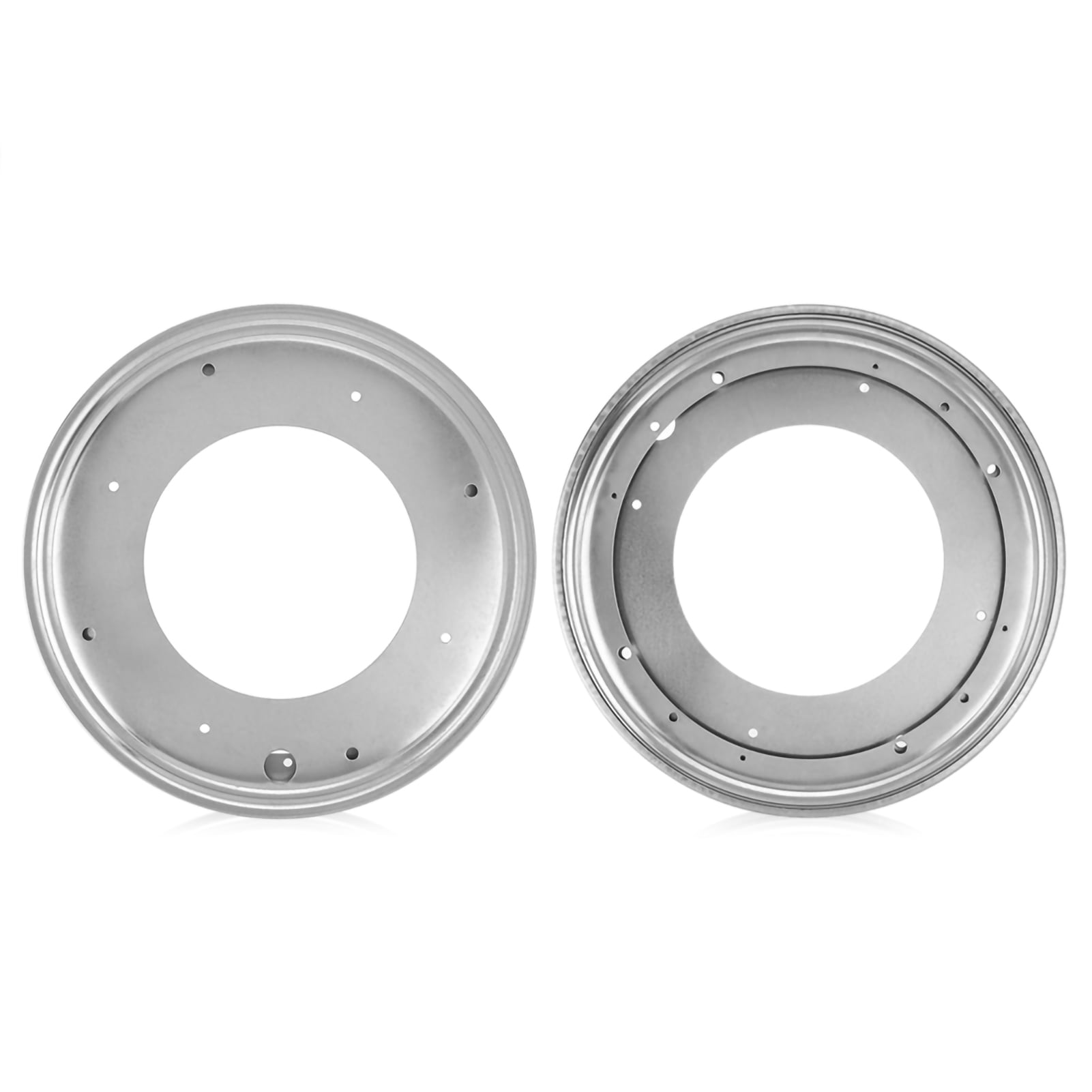 Round Hollow Rotating Plate 12 Inches Silver Round Galvanized Turntable ...