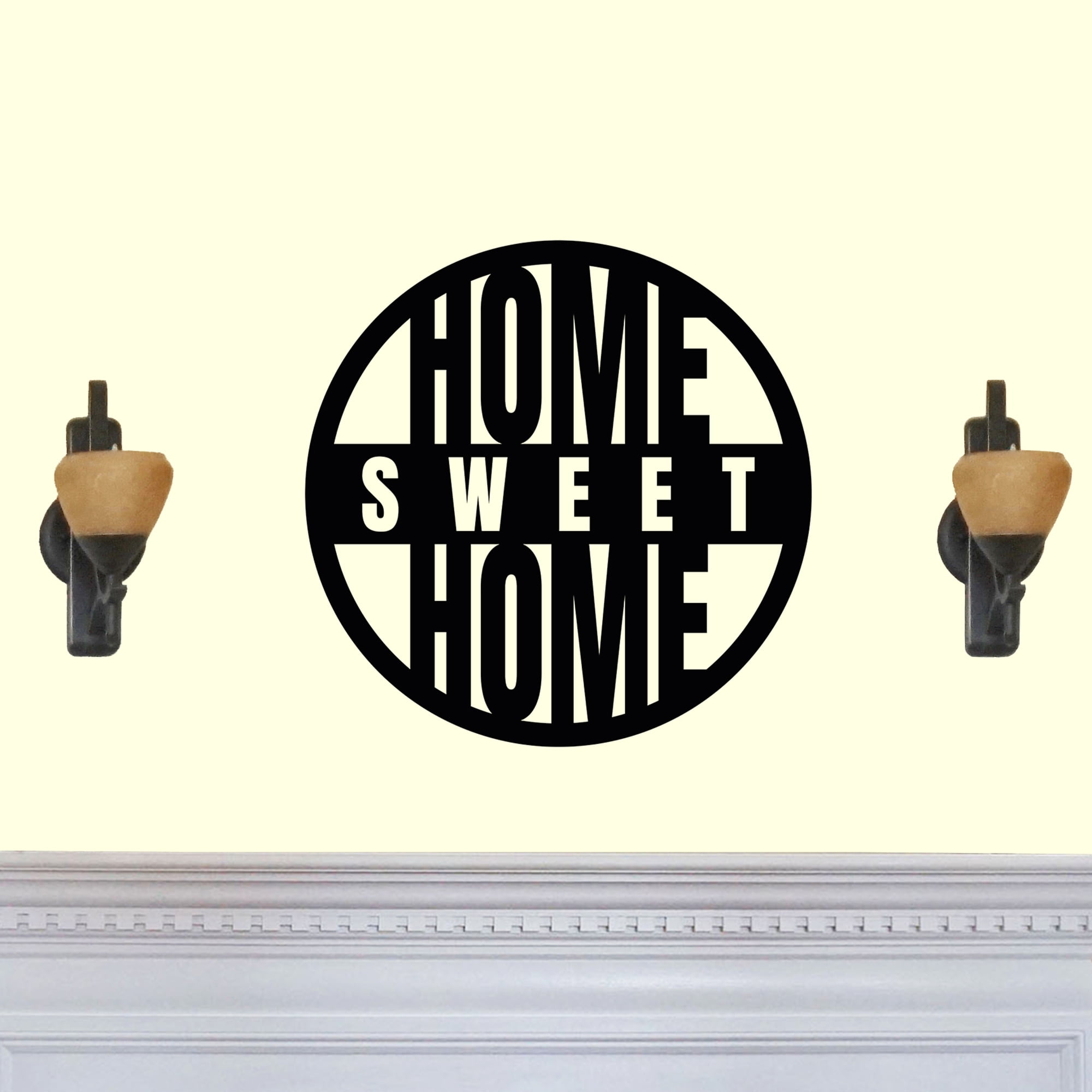 Round Home Sweet Home Word Art Laser Cut Solid Steel Decorative Home ...