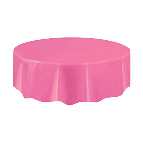 Round Hot Pink Plastic Tablecloth, 84" - Walmart.com