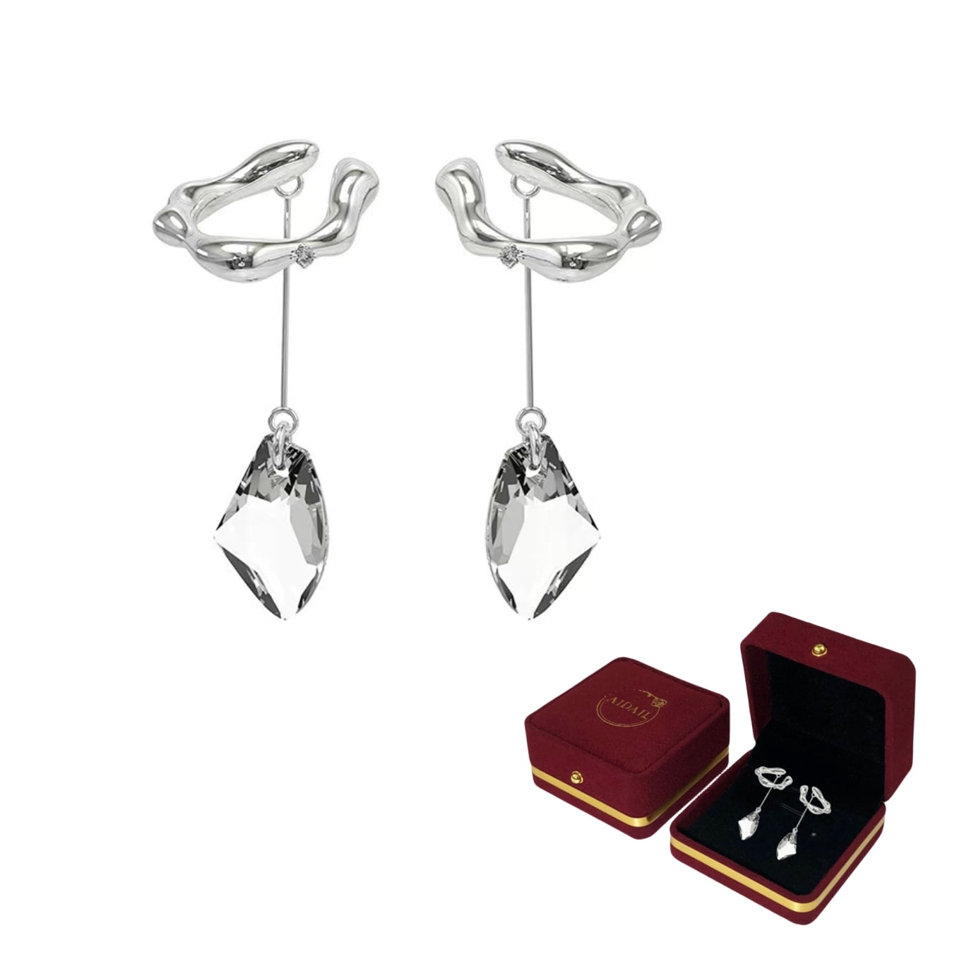Round Huggie Ear Cuff Acrylic Earrings for Women | Clip On Cartilage ...