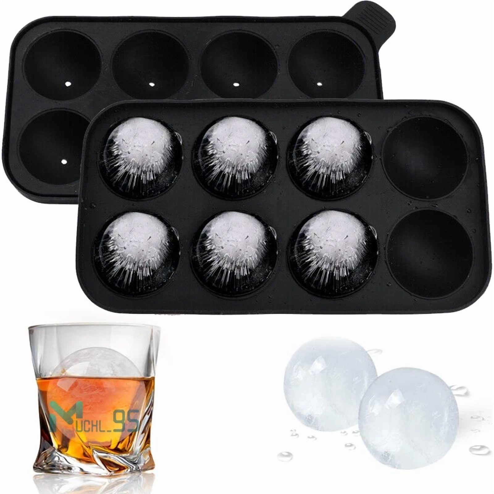 Round Ice Cube Ball Tray Silicone Sphere Mold Bar Whiskey Cocktails ...