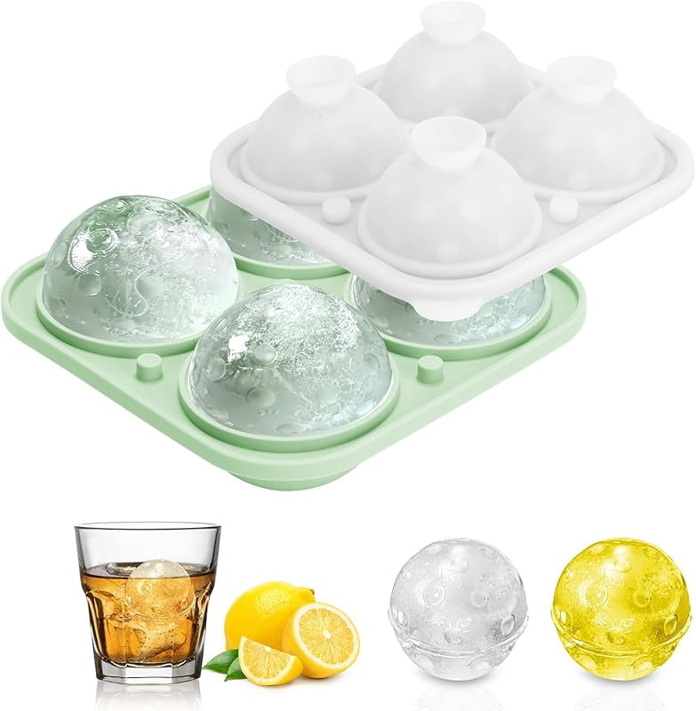 Round Ice Cube Mold,Pickleball 3D Large Sphere Ice Mold for Whiskey ...