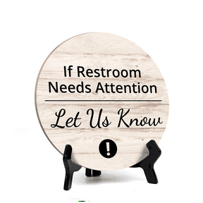 Signs ByLITA Circle Outdoor Bathroom Sign (Brushed Silver) - Large ...