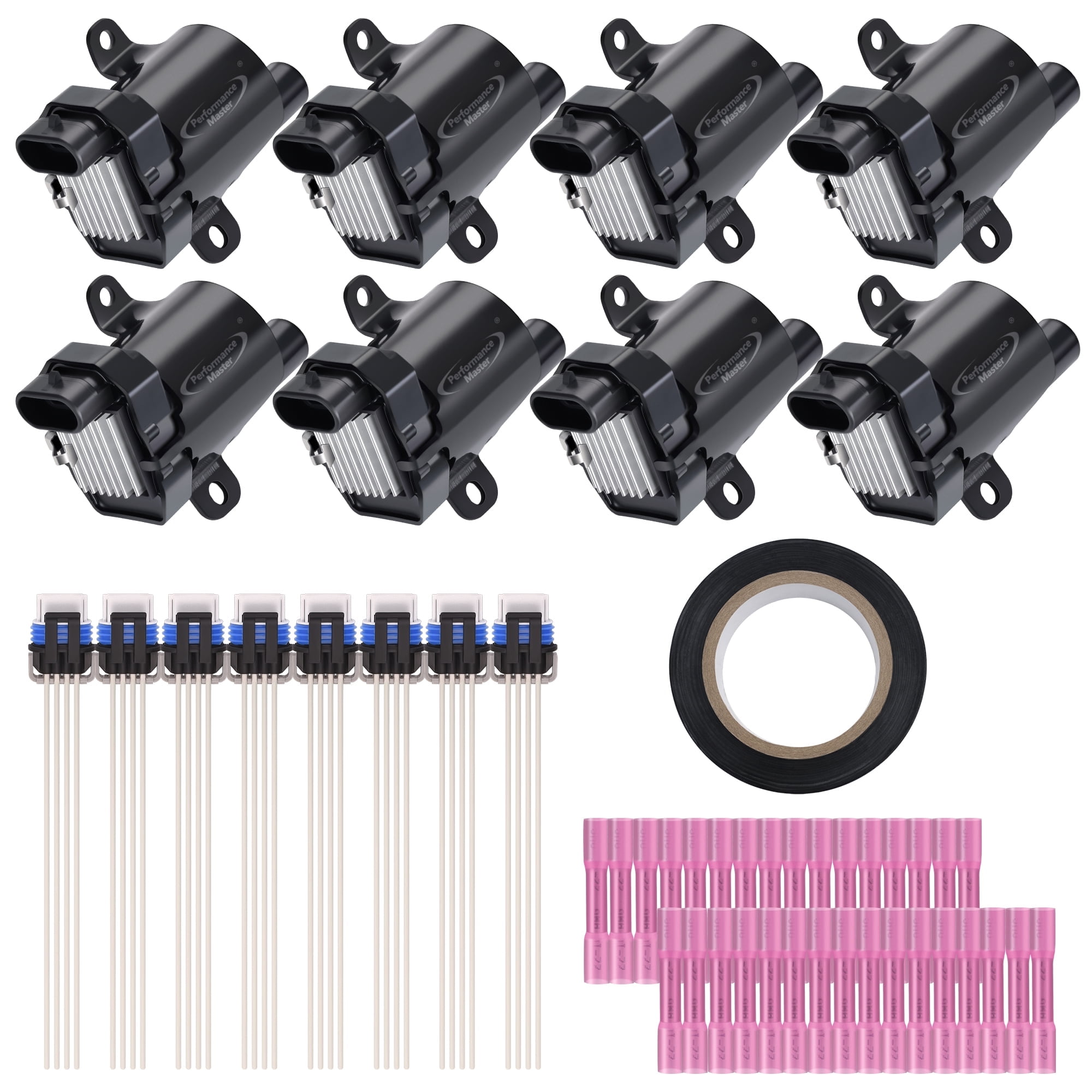 Round Ignition Coils & Pigtail Wiring Harness Fits Chevrolet Silverado ...