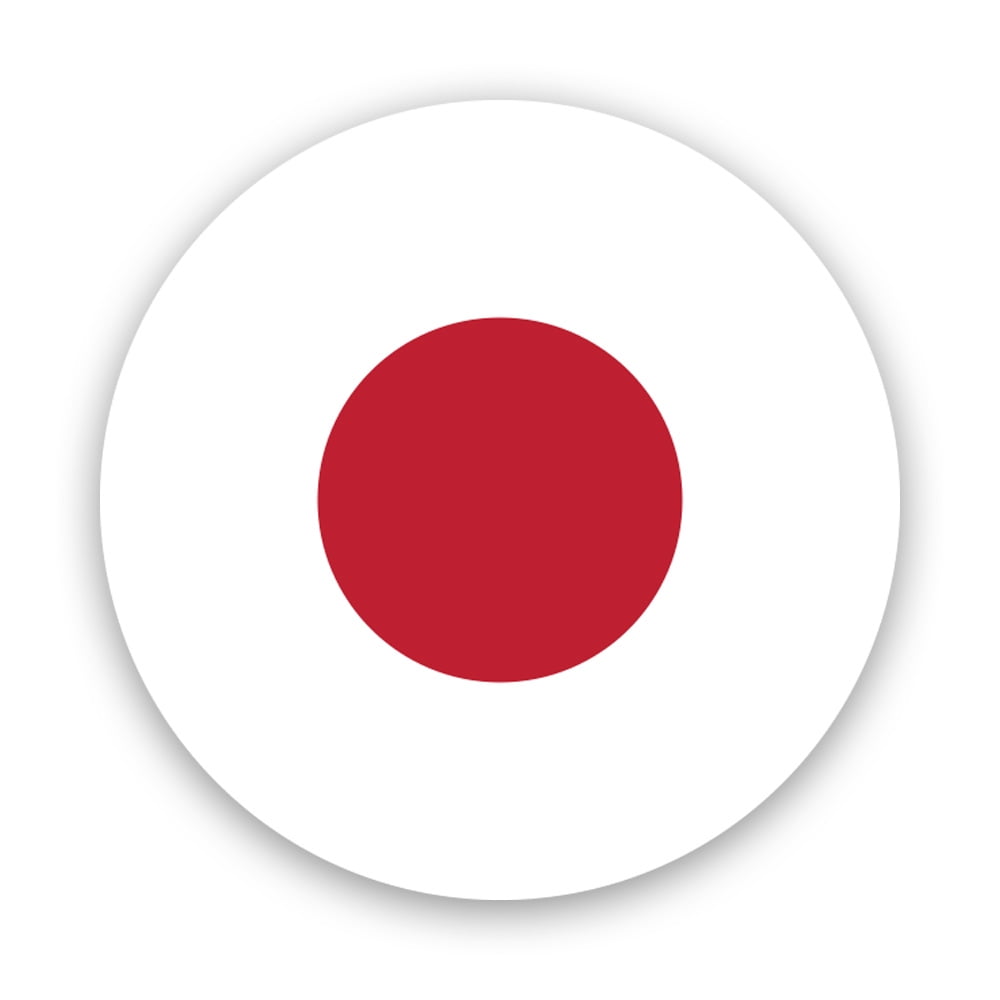 Round Japanese Flag Sticker Decal - Self Adhesive Vinyl - Weatherproof ...