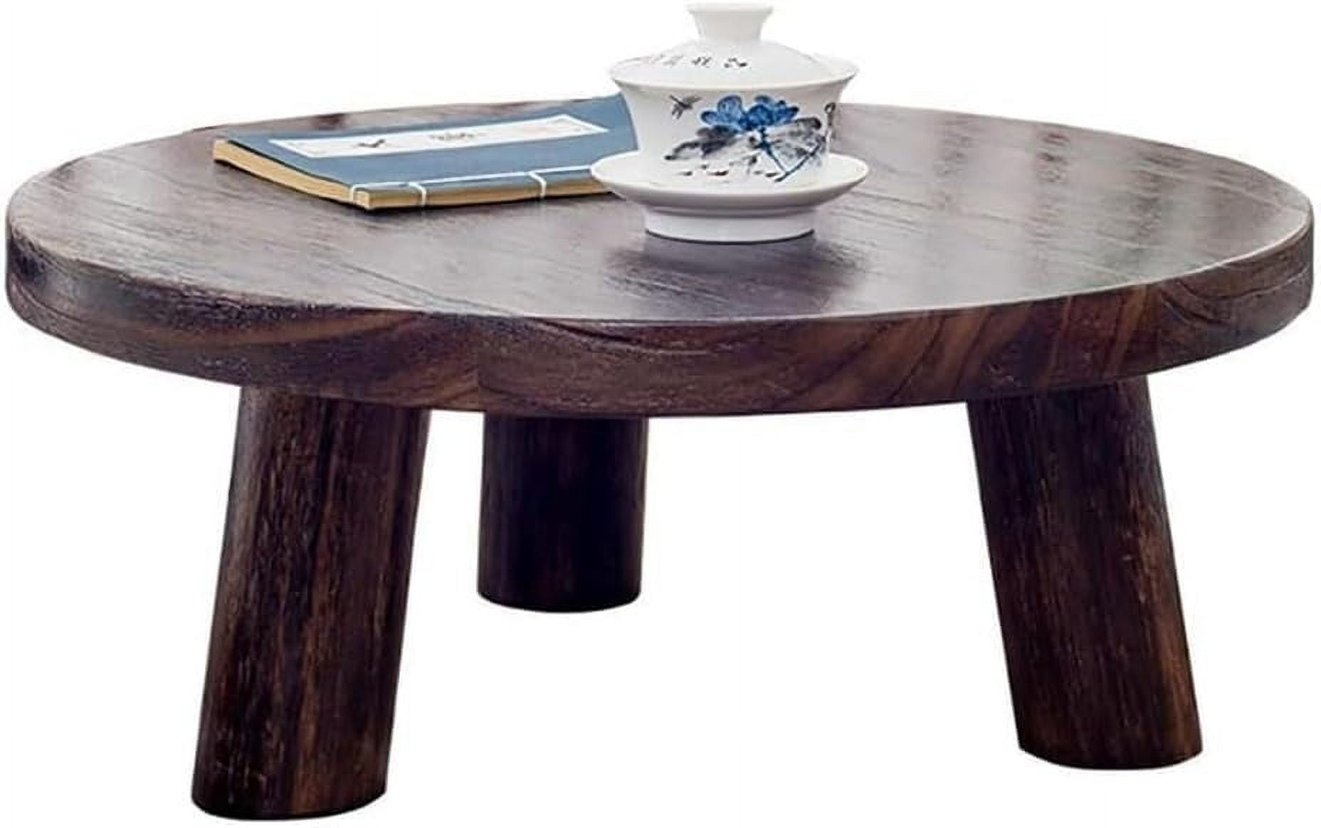 Round Japanese Style Small Wood Coffee Table Tea Table Simple Bay ...