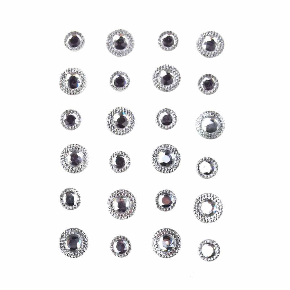 Round Jeweled Gems Self Adhesive Sticker, Crystal, 24-Count - Walmart.com