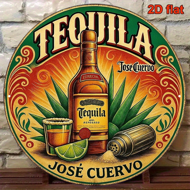 Round Jose Cuervo Tequila Vintage Italian Tin Metal Signs Home Décor ...