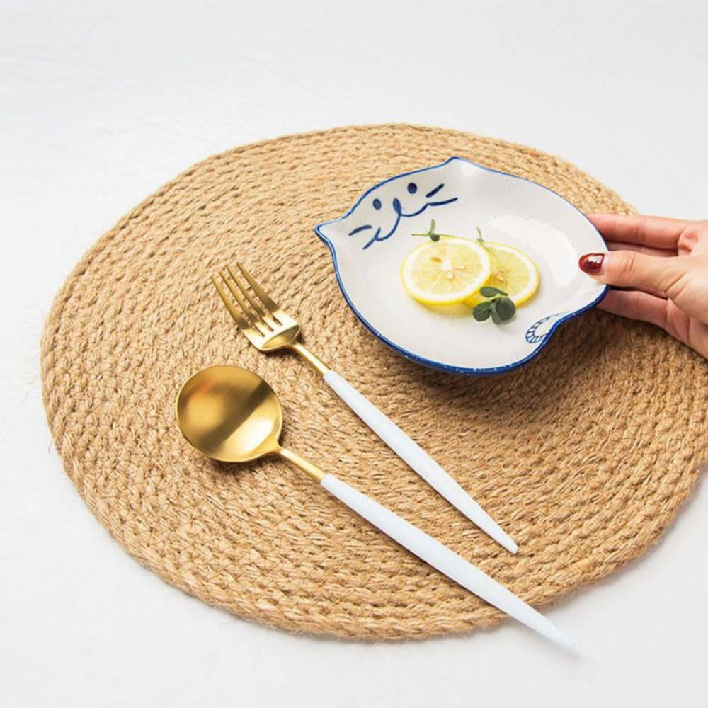 Round Jute Placemats Jute Braided Place Mat Heat Resistant Table Mat ...