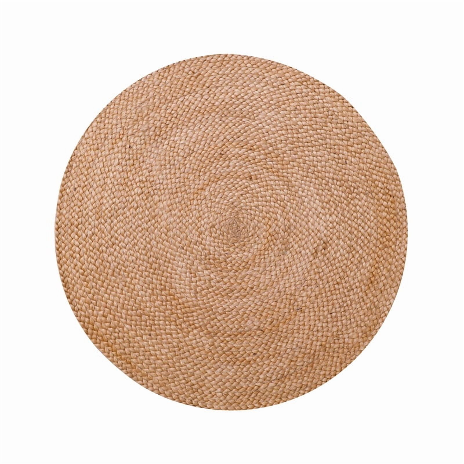 Handwoven Round Jute Rug, Braided Rustic Farmhouse Living Room Carpet ...