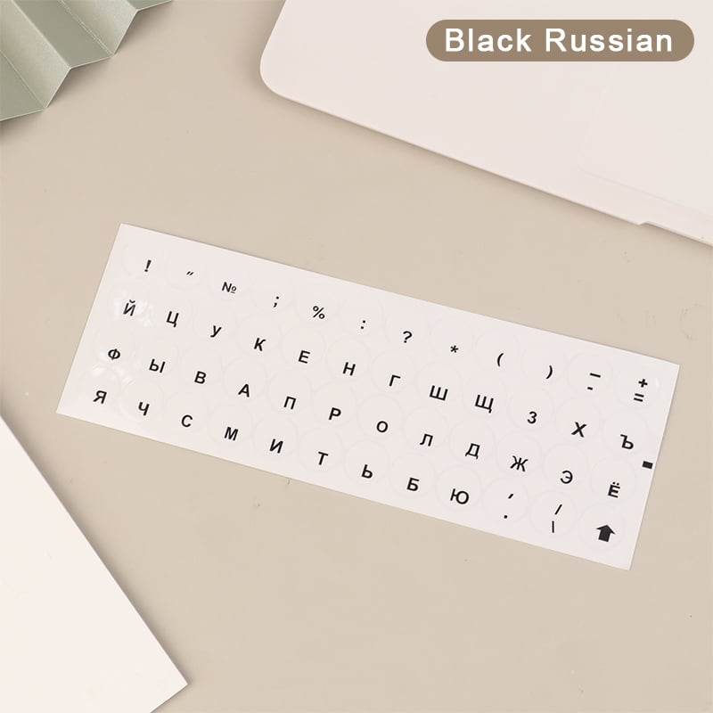 Round Keyboard Sticker Transparent Keyboard Cover English/Korea/Russian ...
