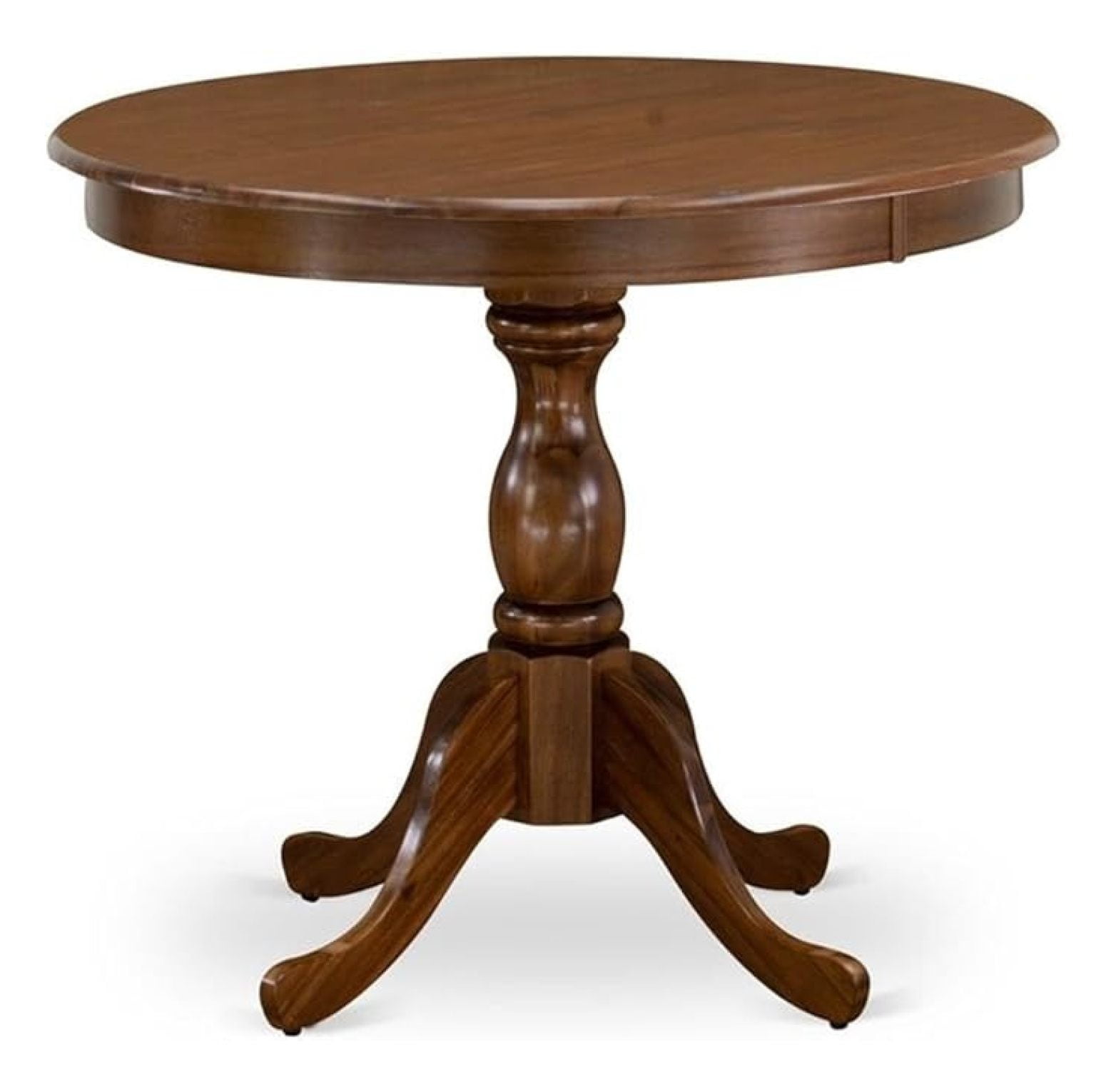 Round Kitchen Table - 36 Inch Walnut Dining Table with Pedestal Base ...