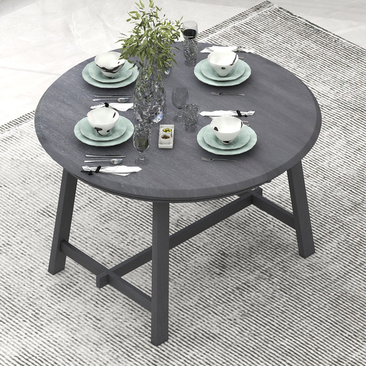 Round Kitchen Table, Round Extendable Dining Table, Wood Dining Table ...