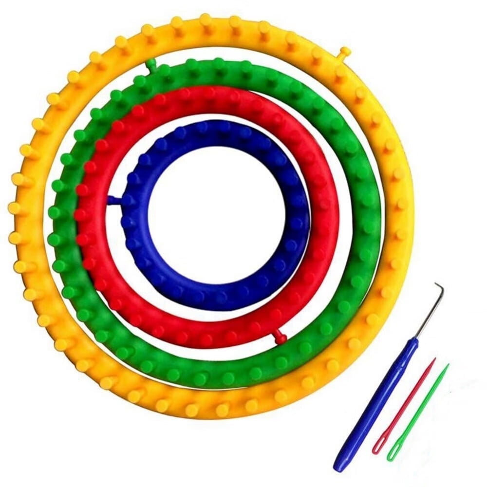 Round Knitting Loom Set Plastic Circle Knitting Loom for Hats Scarf ...