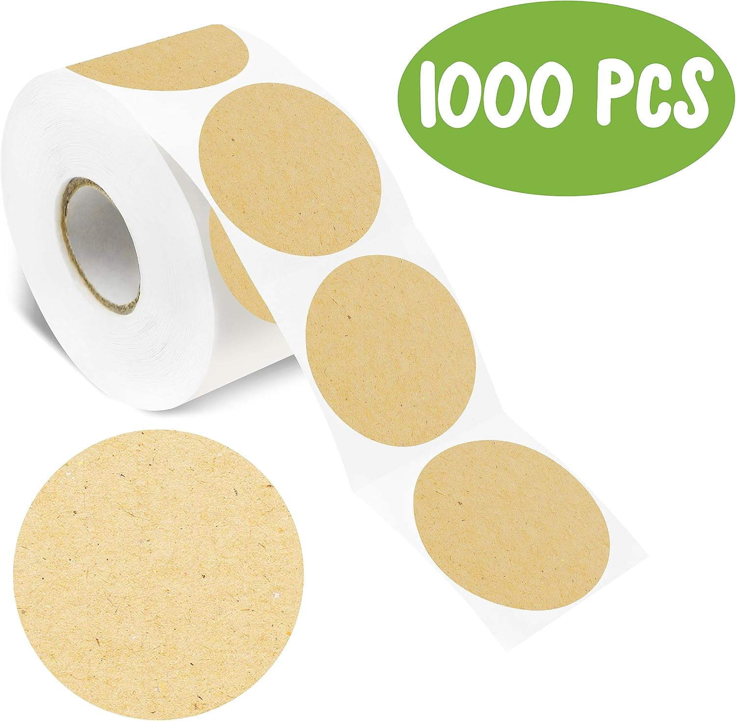 Round Kraft Blank Tag Labels With Permanent Adhesive And Perforation ...
