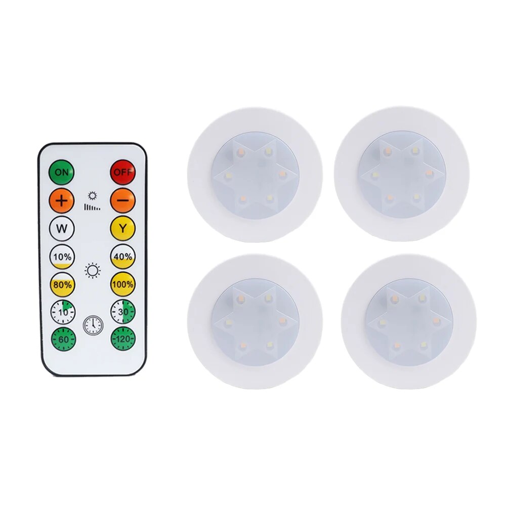 Round LED Cabinet Closet Light CCT Under Furniture Dimmable Lamps ...