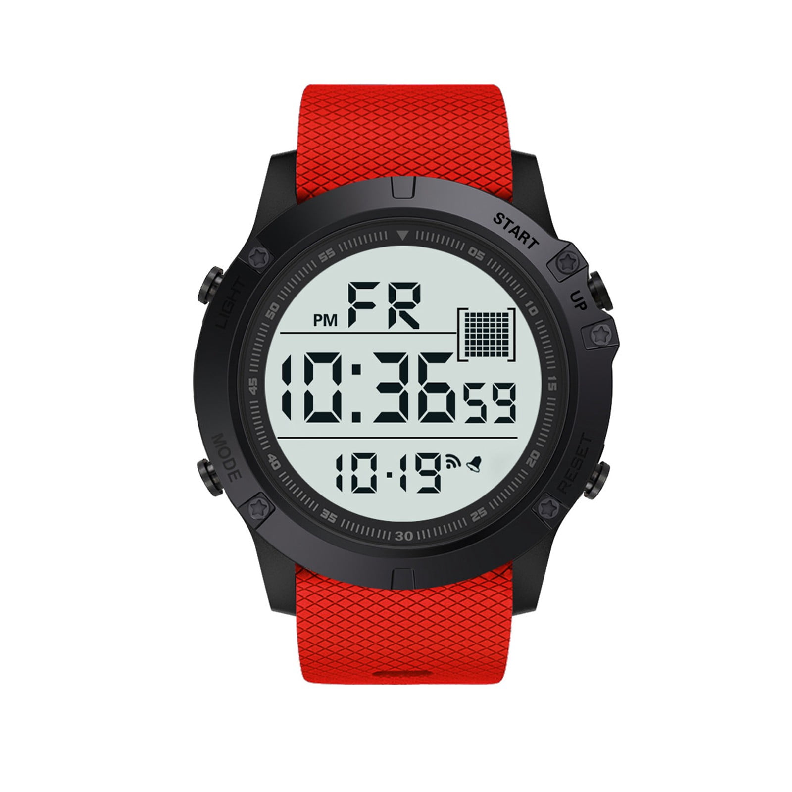 Round LED Digital Sports Watch for Men, Waterproof Outdoor Wristwatch ...