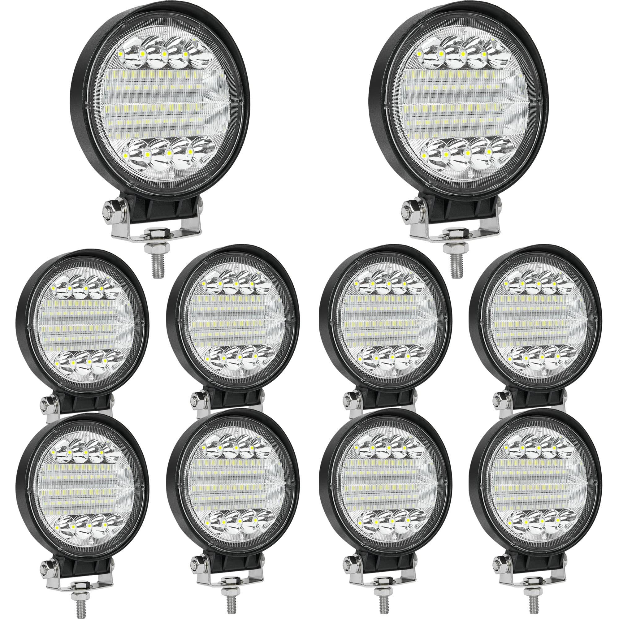 Round LED Light Pods OIF8 for Trucks, BSTLights 4 Inch 72W 7000lm LED ...
