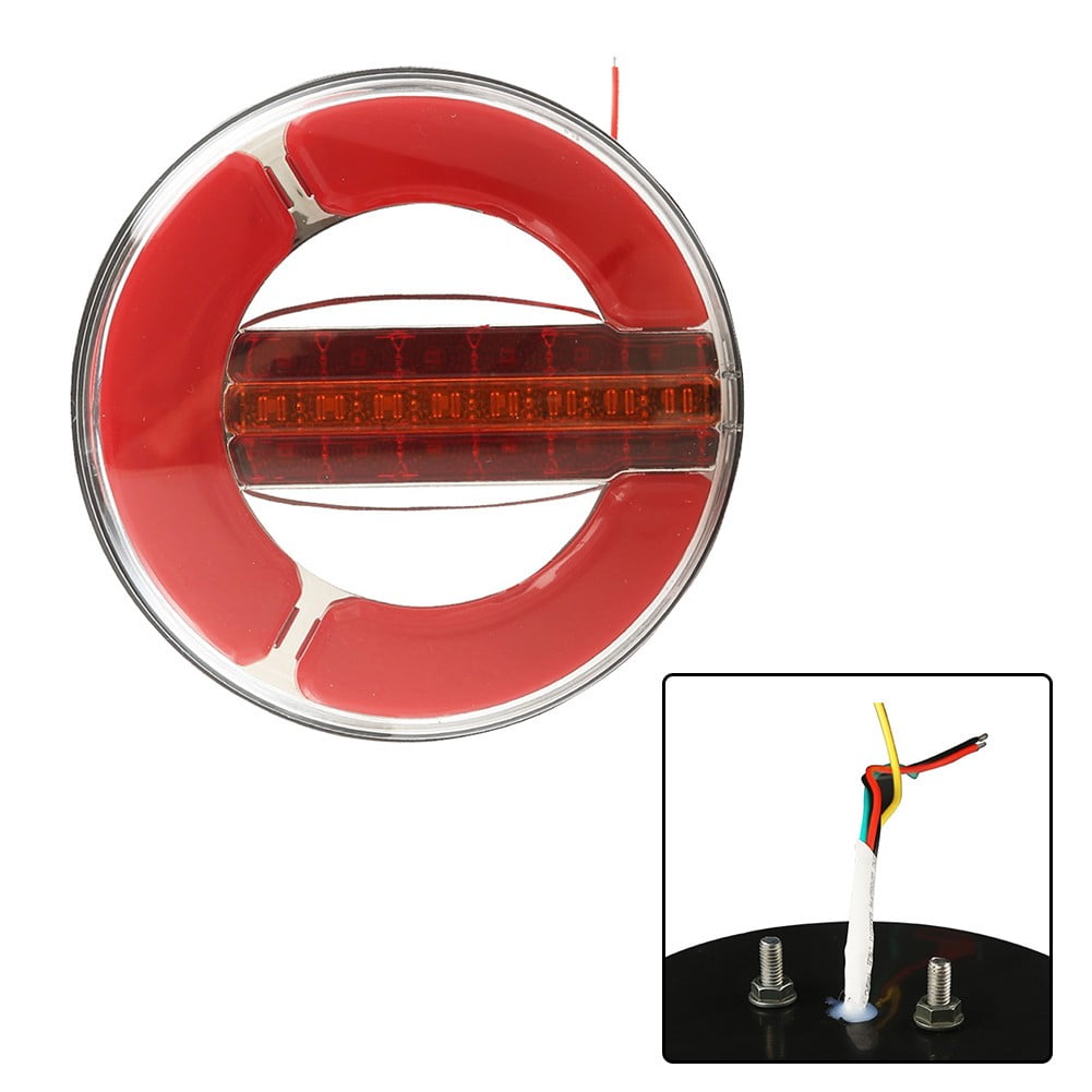 Round LED Neon Rear Tail Lights Stop Hamburger Dynamic Indicator Truck ...