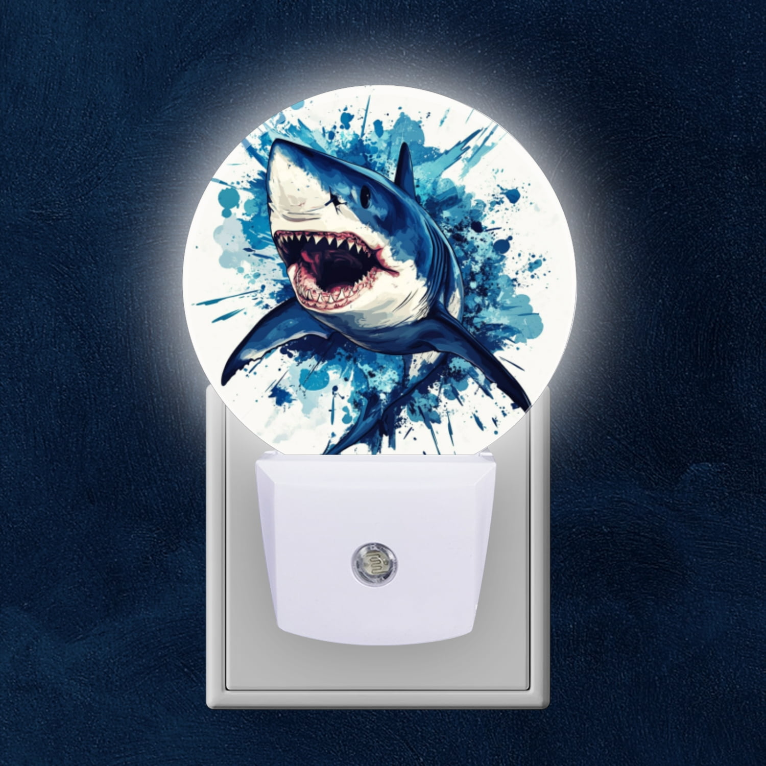 Round LED Night Lights Lamp with Dusk to Dawn Sensor, Fierce - Looking ...