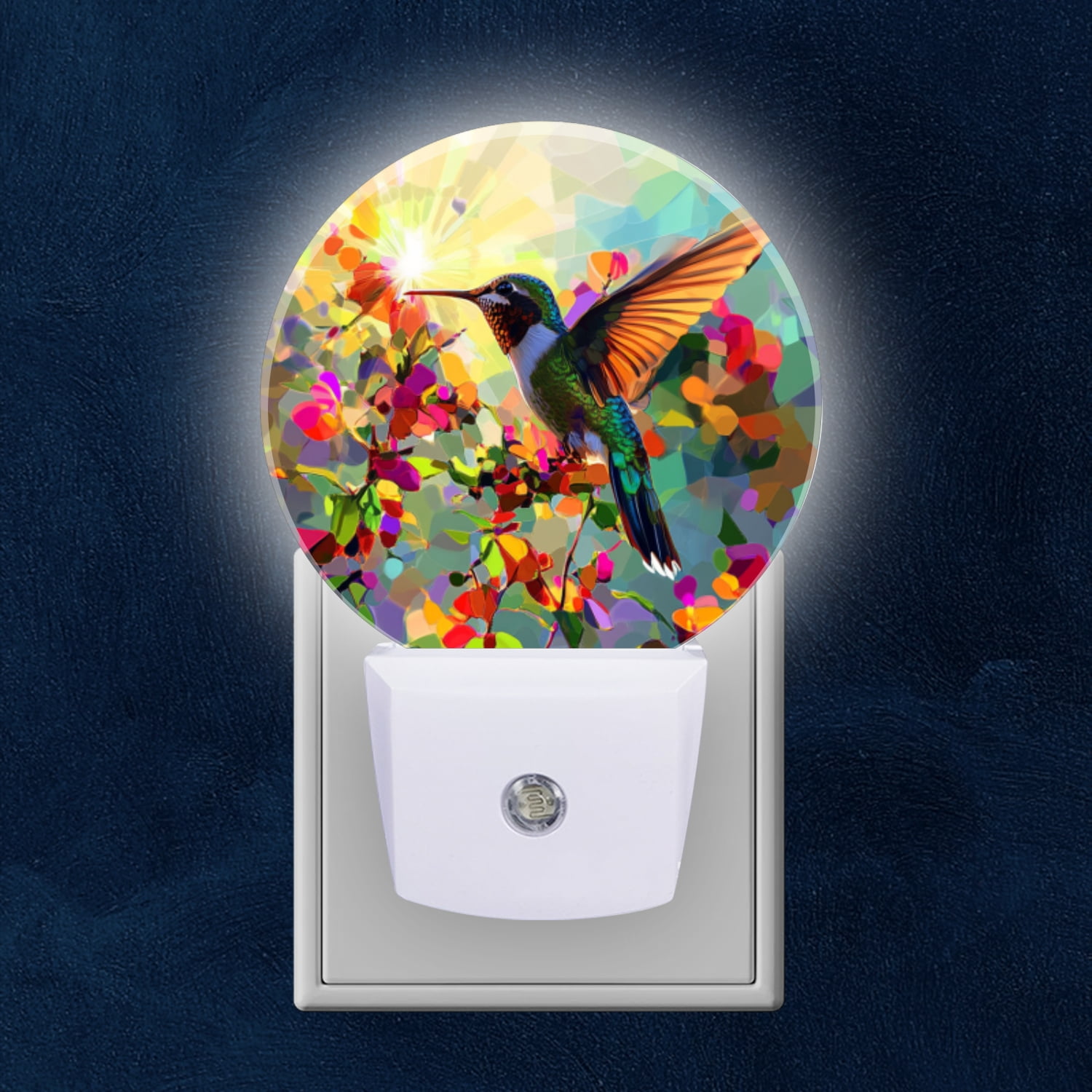 Round LED Night Lights Lamp with Dusk to Dawn Sensor, Flapping ...