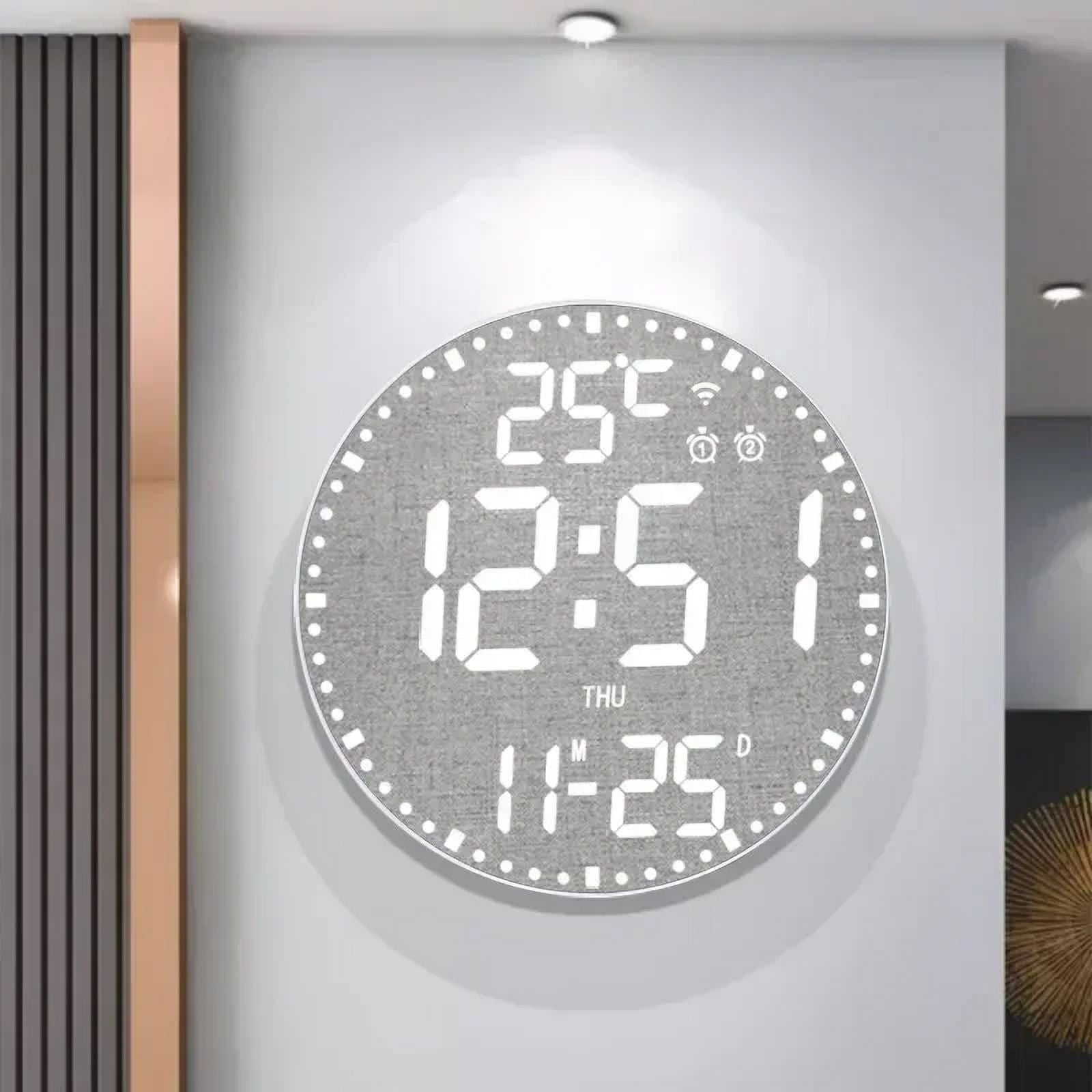 Round LED Smart Digital Clock Wifi Electronic Wall Mounted Clock ...