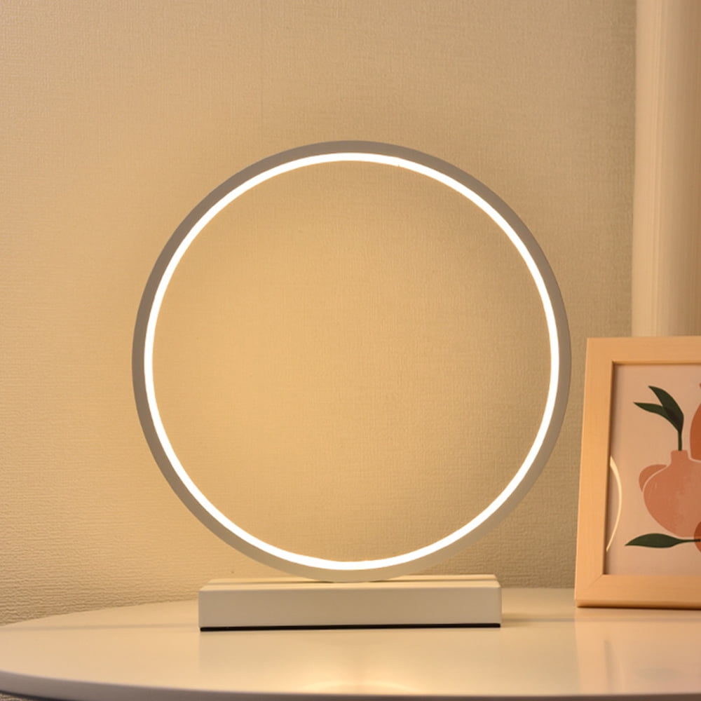 Round LED Table Lamp with Remote Control and Touch, Modern Minimalist LED Metal Table Lamp ...