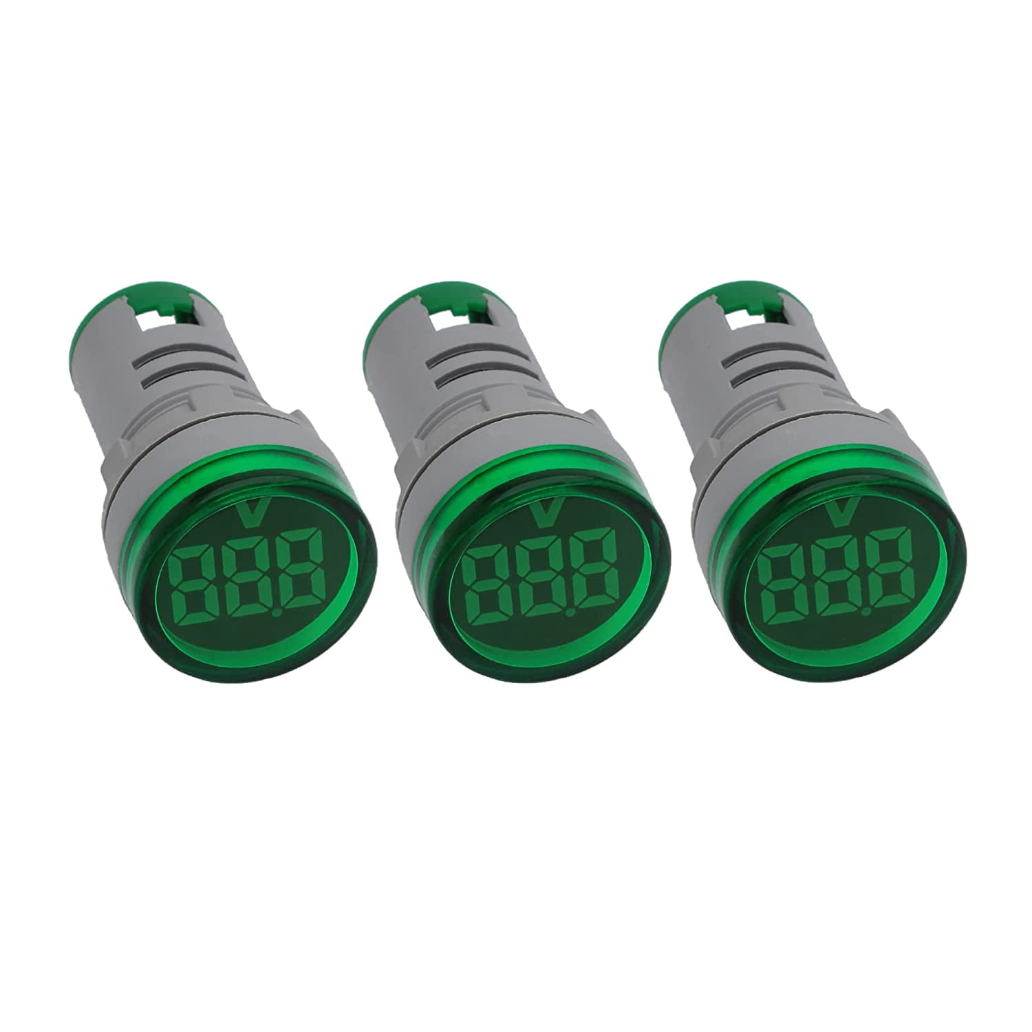 Round LED Voltage Meter Indicator – AC20-500V, 22 mm Digital Voltmeter ...