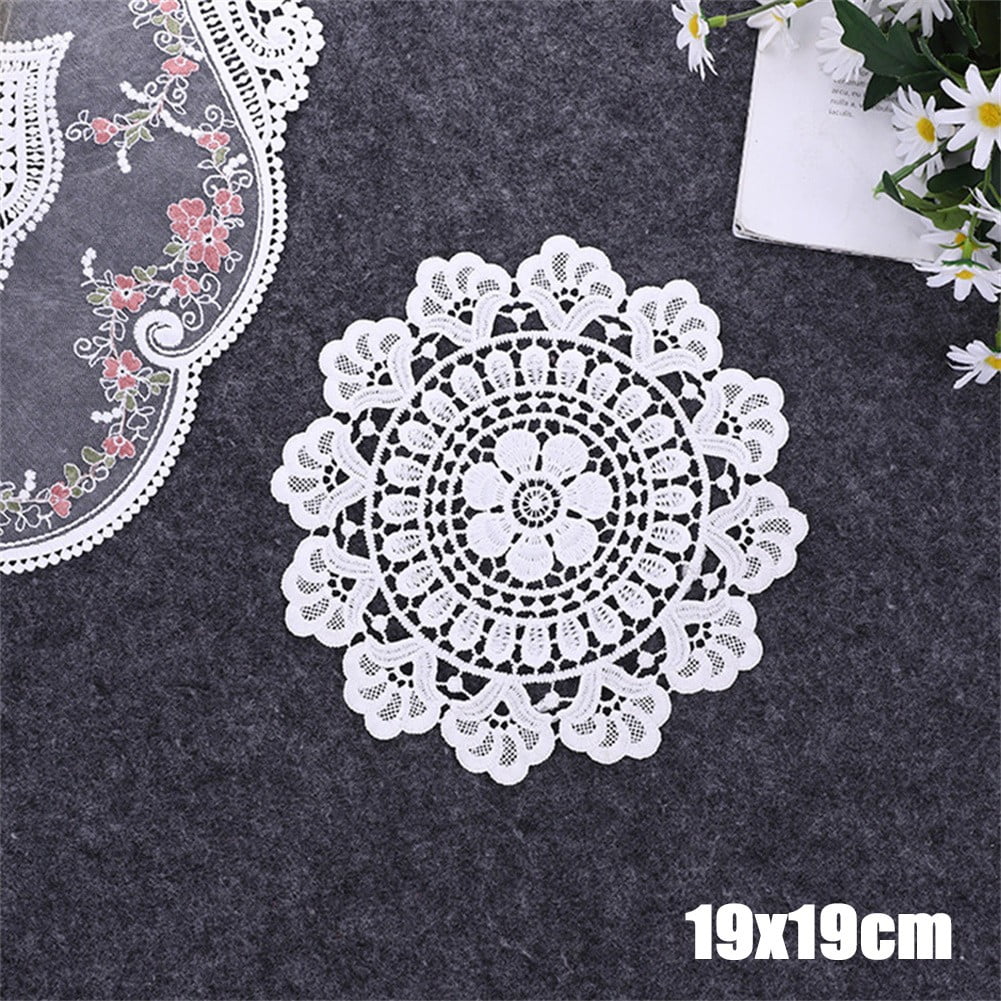 Round Lace Doilies Crochet Round Lace Placemat Napkin Placemat Cup Dish ...