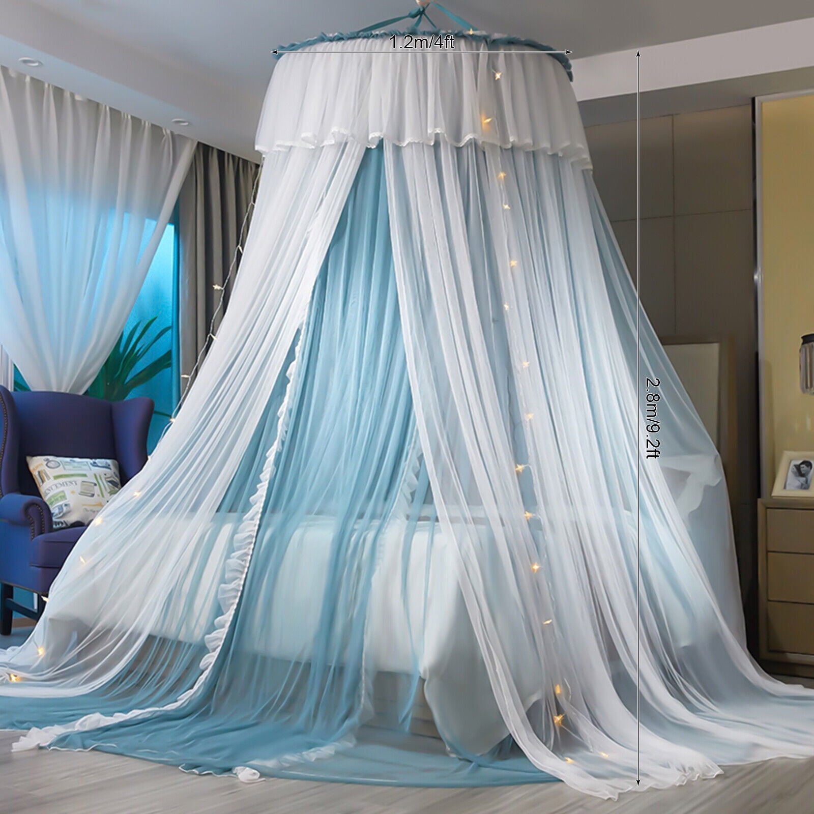 Round Lace Princess Mosquito Net Tent Mesh Bed Canopy, Bed Canopy for ...