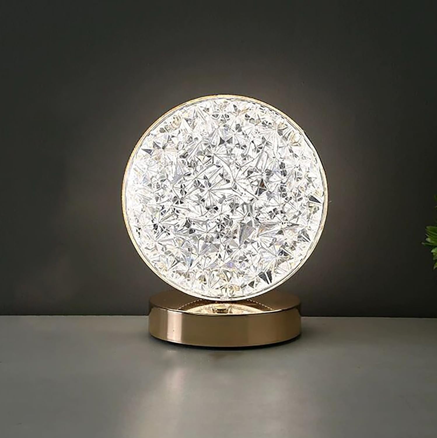 Round Lamp, Cordless Rechargeable Table Lamp Stepless Dimmable Touch ...