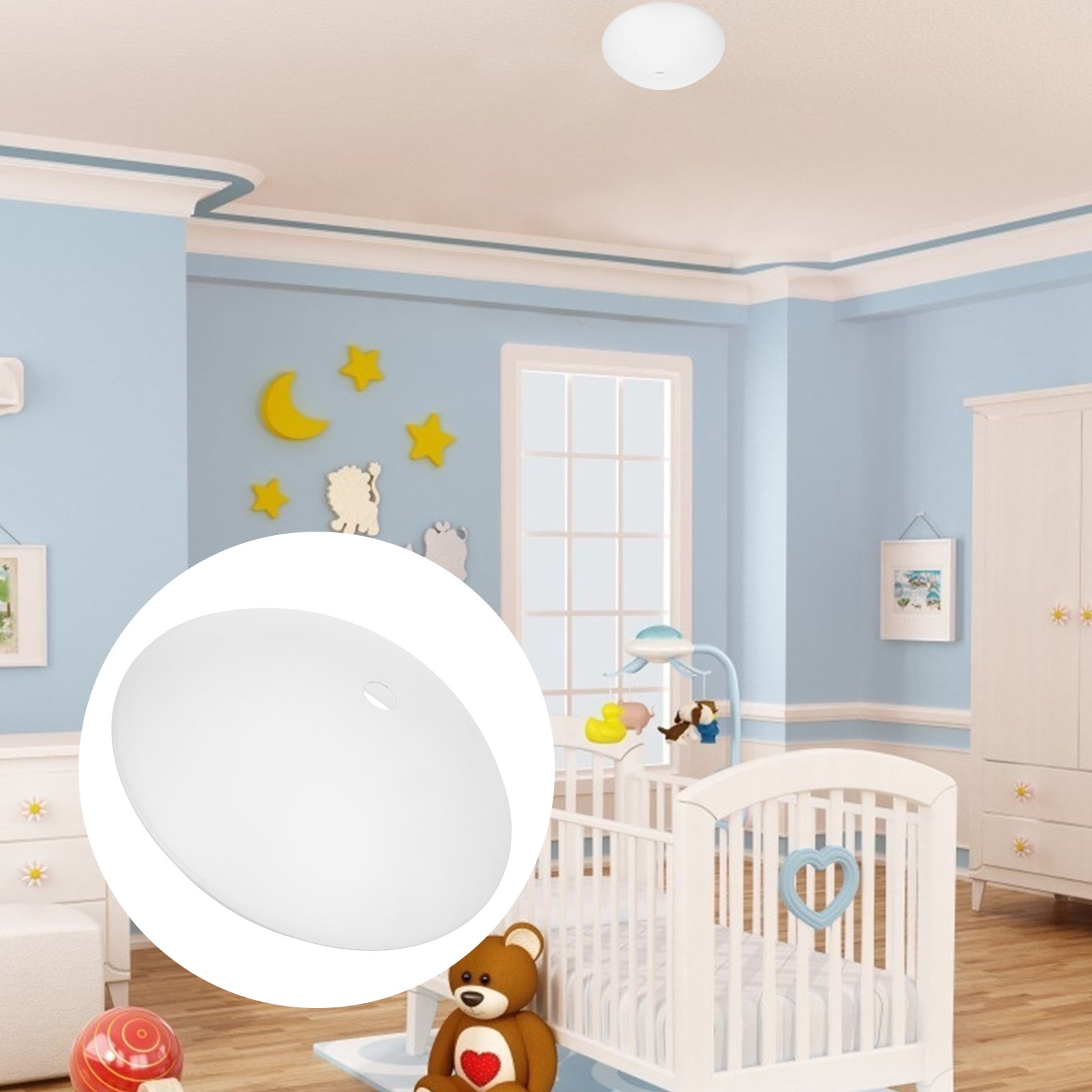 Round Lampshade Ceiling Cover With Hole Plastic Sensor Light Cover For ...