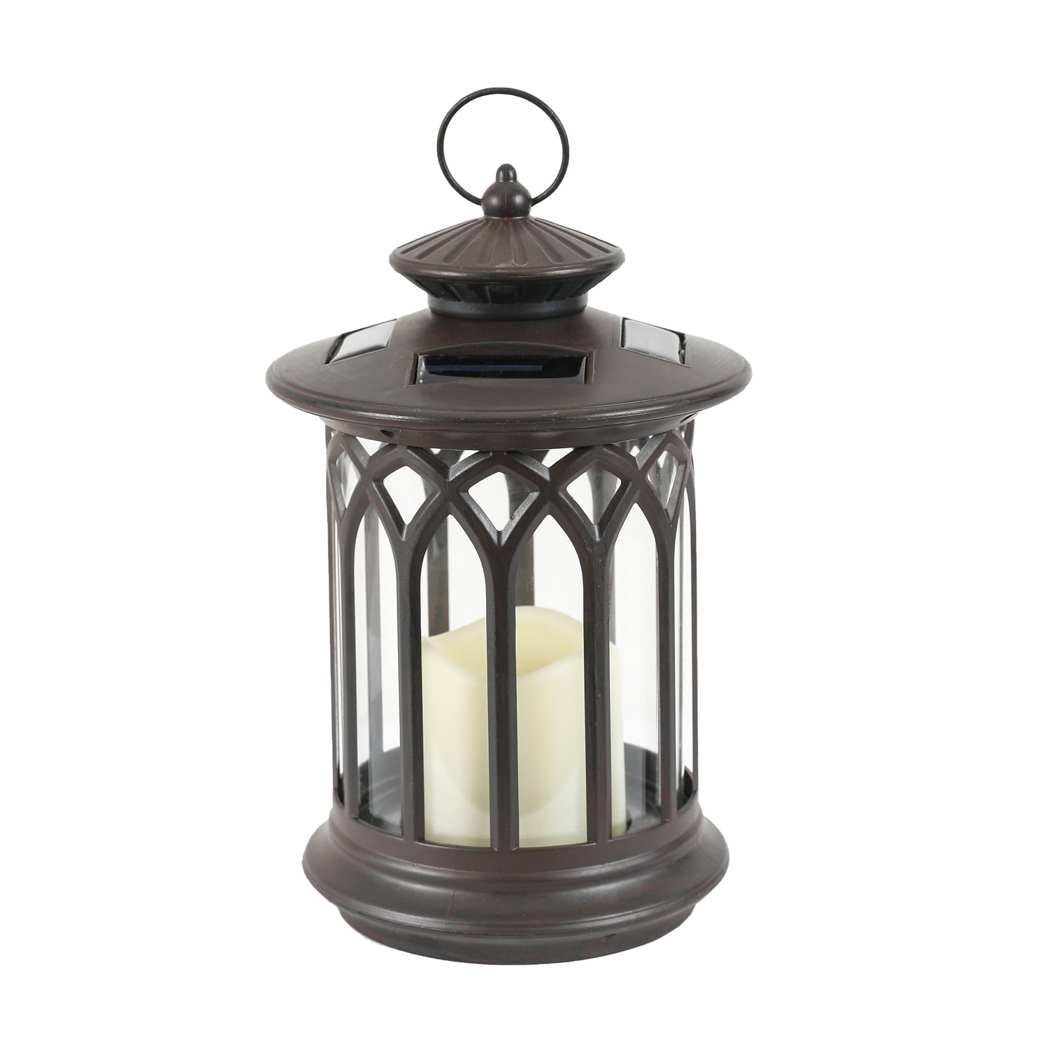 Round Lantern with Candle Solar Light - Walmart.com